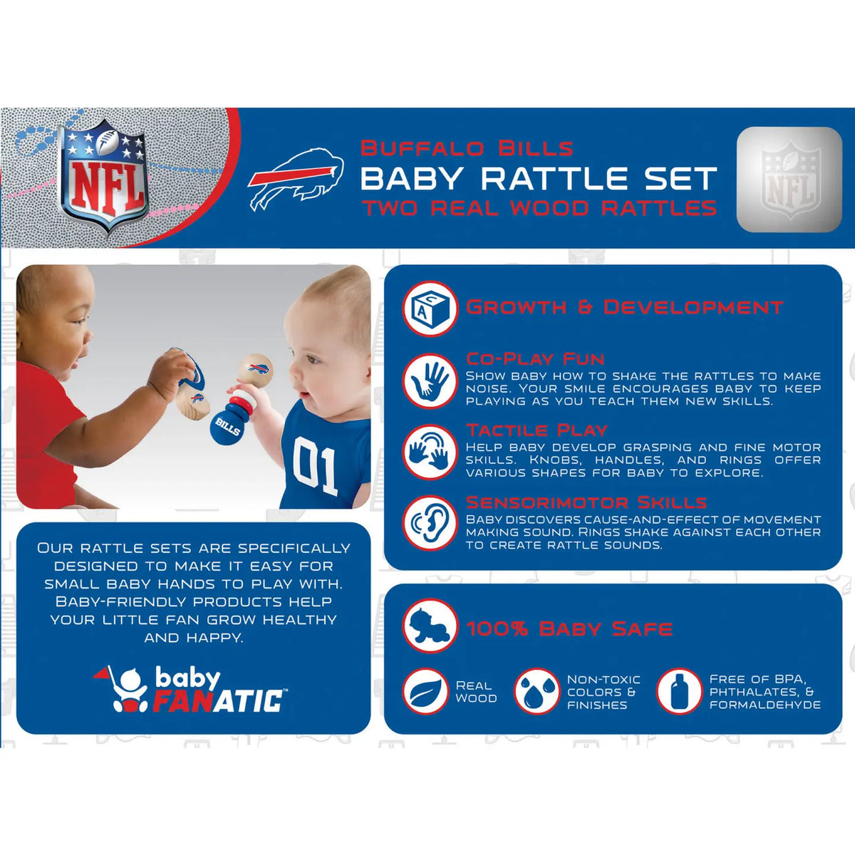 Buffalo Bills - Baby Rattles 2-Pack | Buffalo Gift Emporium