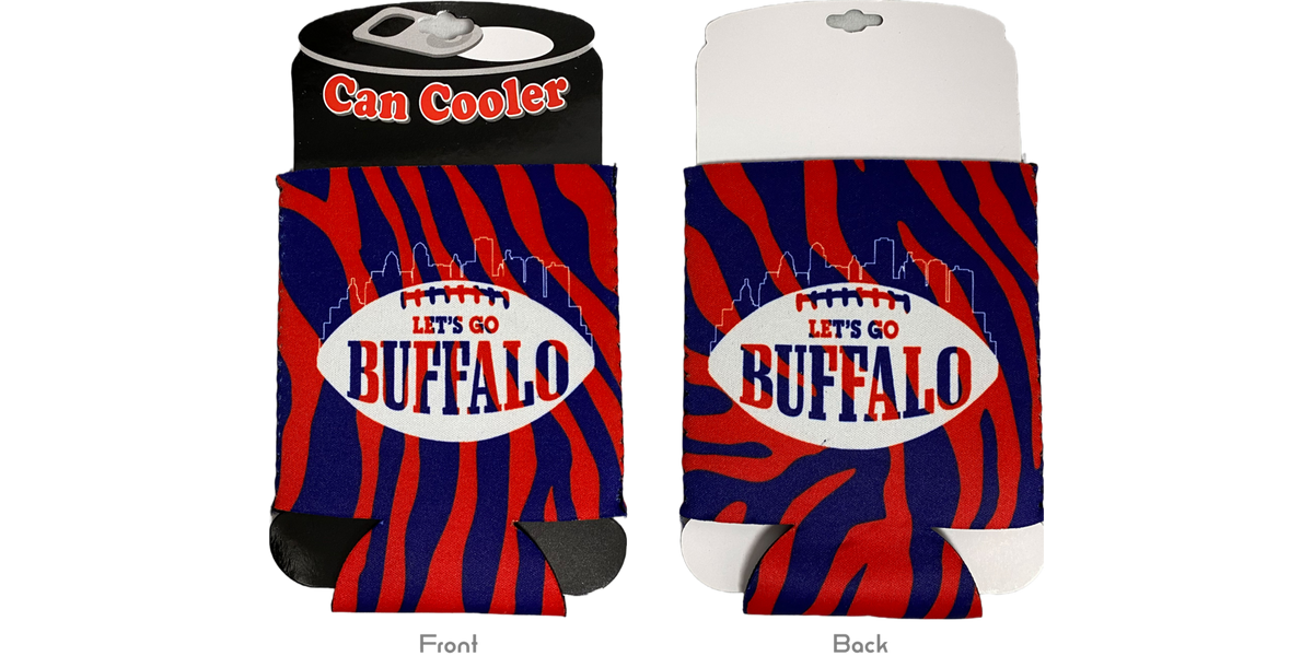Neoprene Can Holder - Red/Blue Buffalo Print - Buffalo Football ...